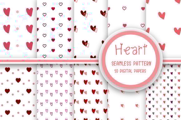 Heart Seamless Pattern Digital Papers