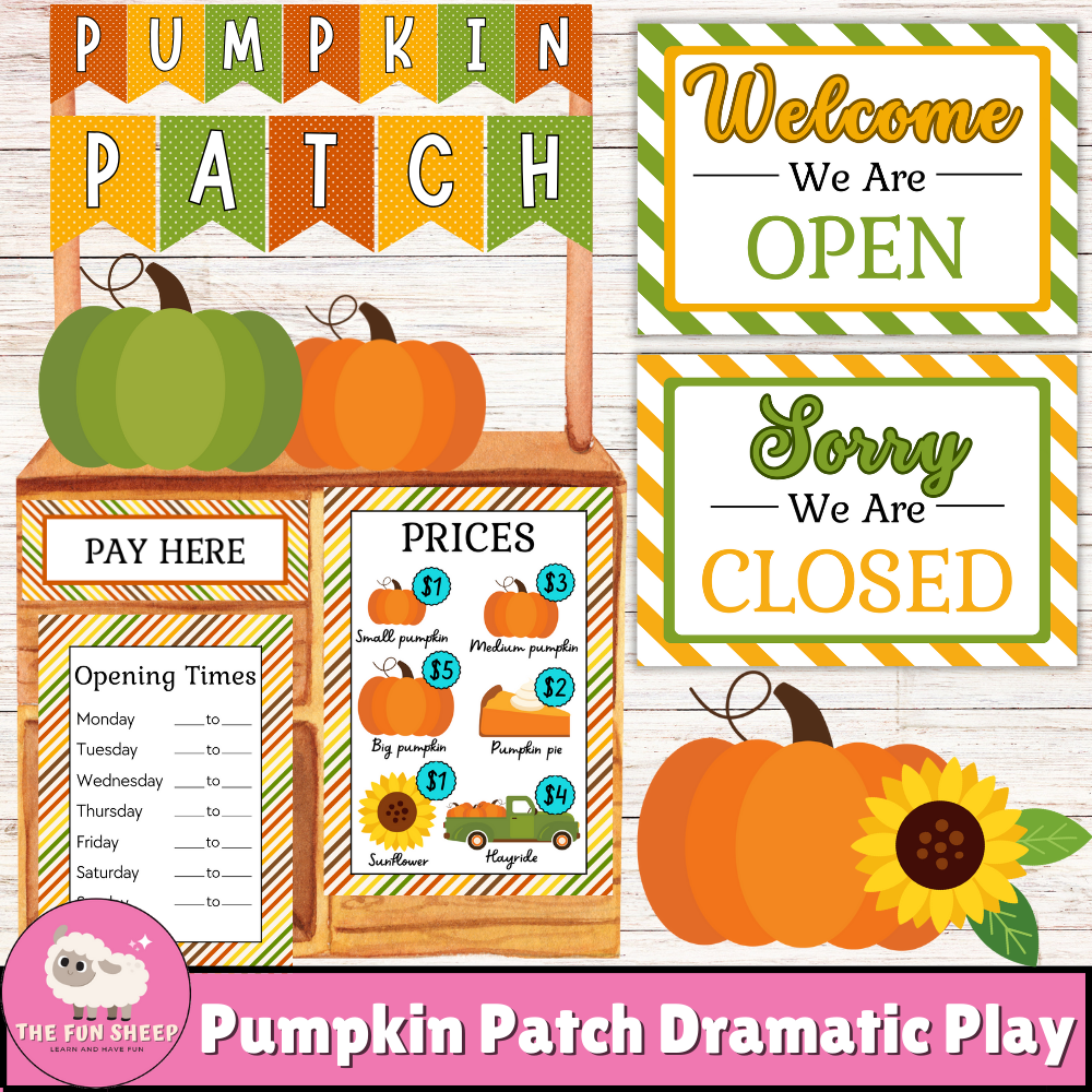Pumpkin Patch Dramatic Play | Fall Pretend play center - Autumn ...