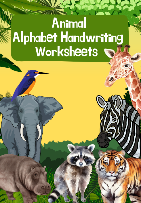 Animal Alphabet Hand Writing Worksheets