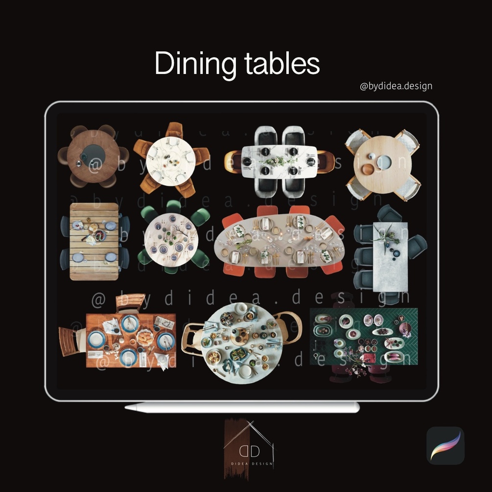 Procreate dining tables Cutouts
