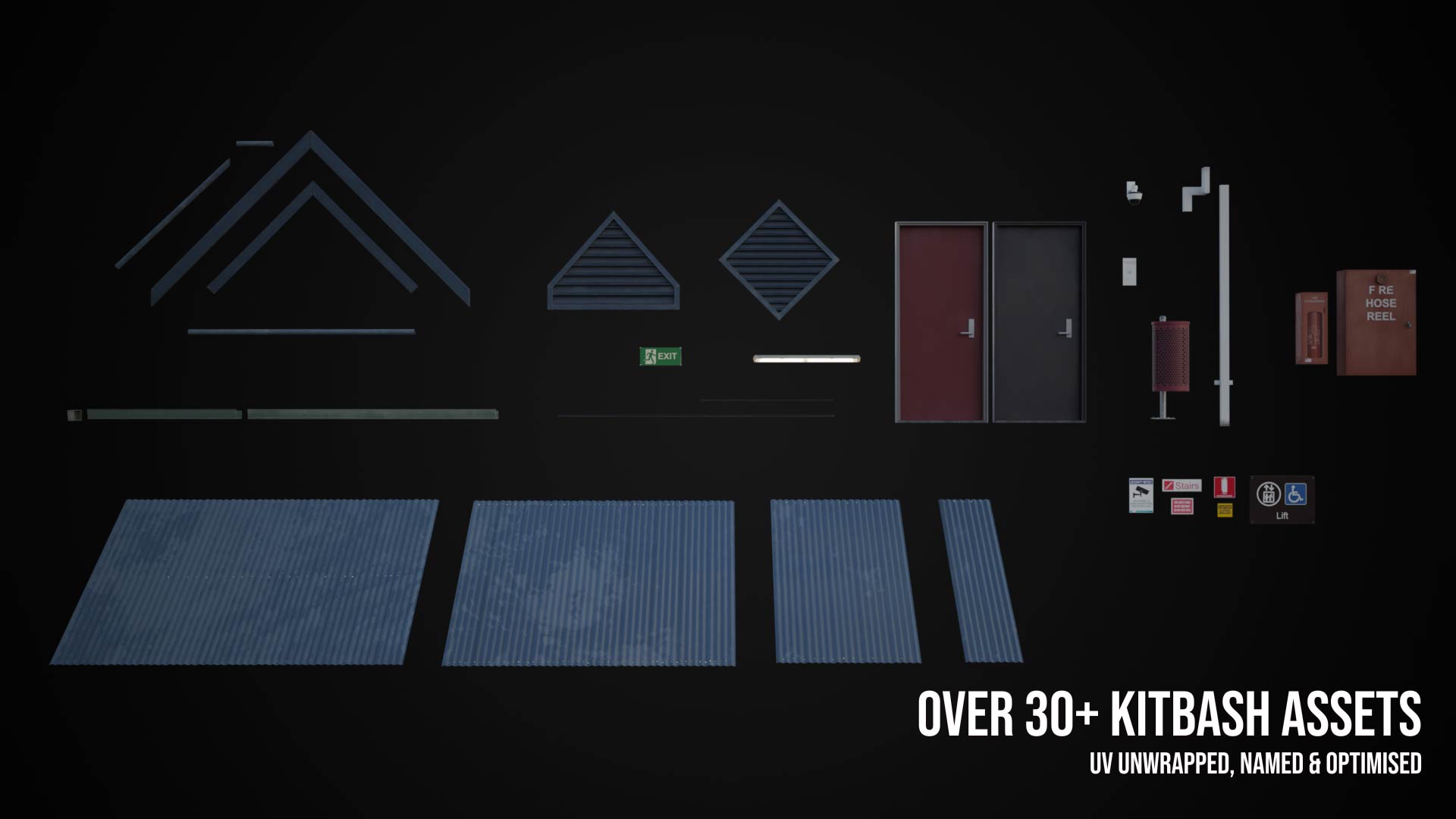 3D Modular Maintenance Building Kit-Bash Kit