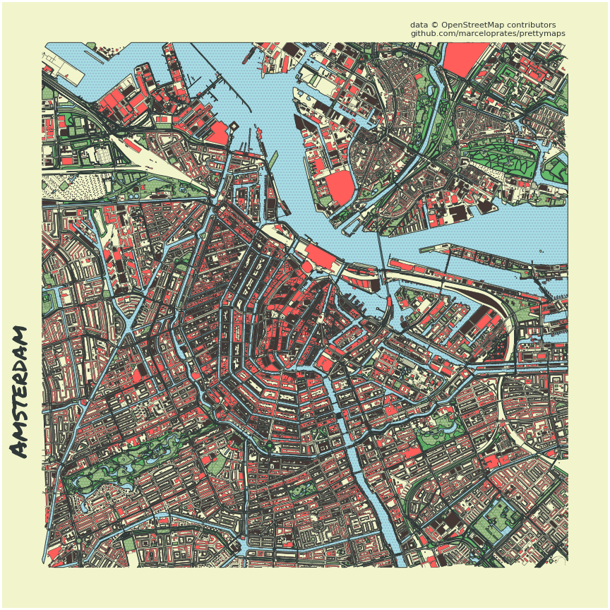 Maps of Amsterdam, The Netherlands