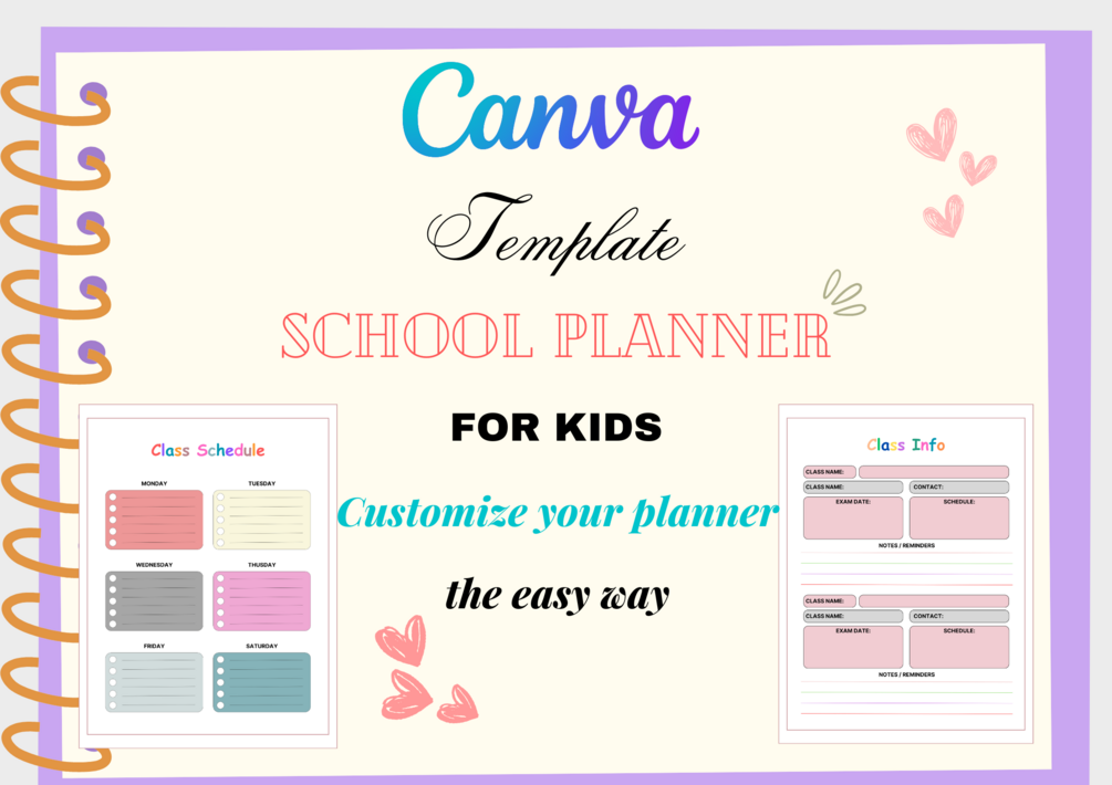 EDITABLE SCHOOL PLANNER FOR KIDS