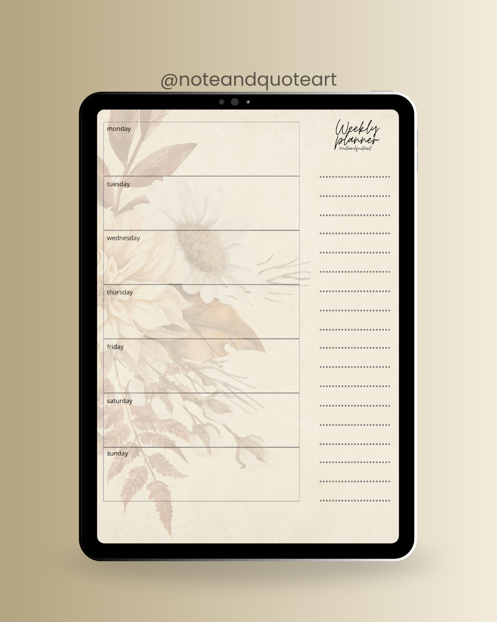 🌻Vitange Flower Weekly Planner - Free Printable