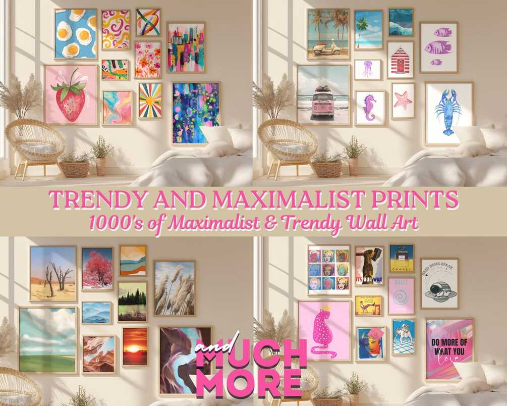 70,000+ Gallery Wall Art Pack: Printable Art, Eclectic Designs, and ...