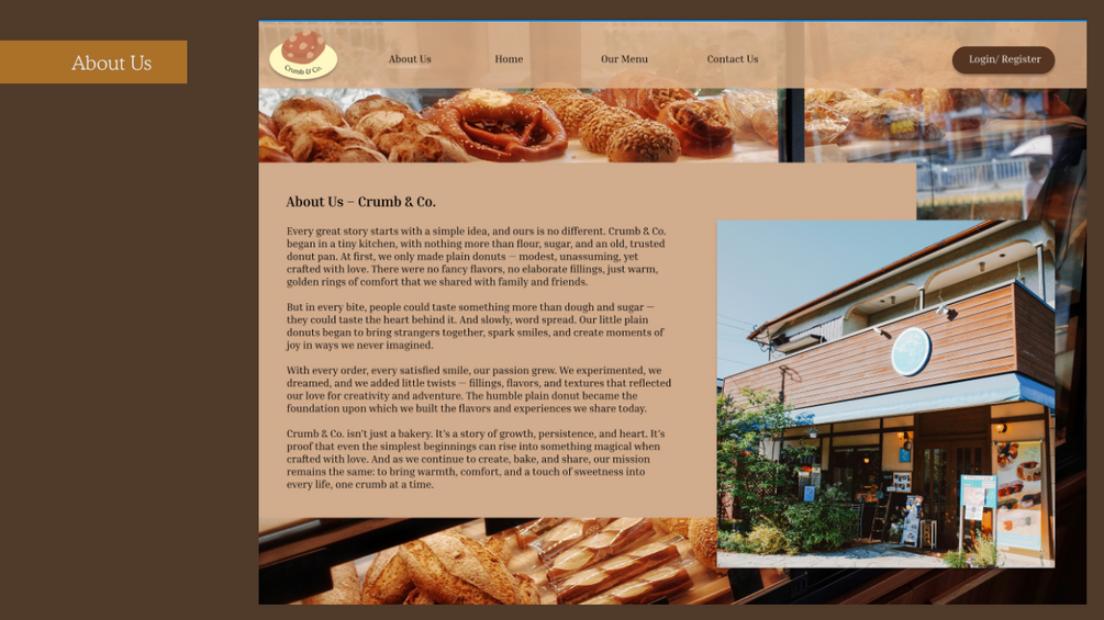 Crumb & Co. Bakery Website Template – Figma Mockup for Businesses