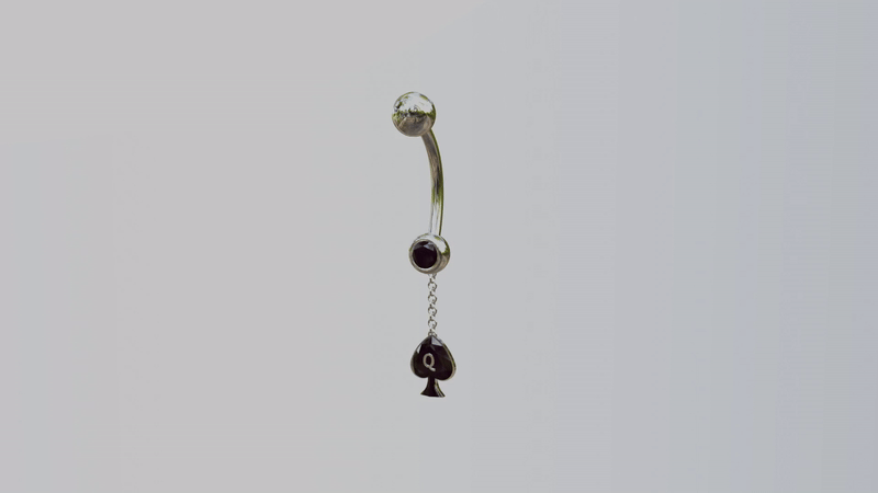 Queen of Spades Navel Piercing