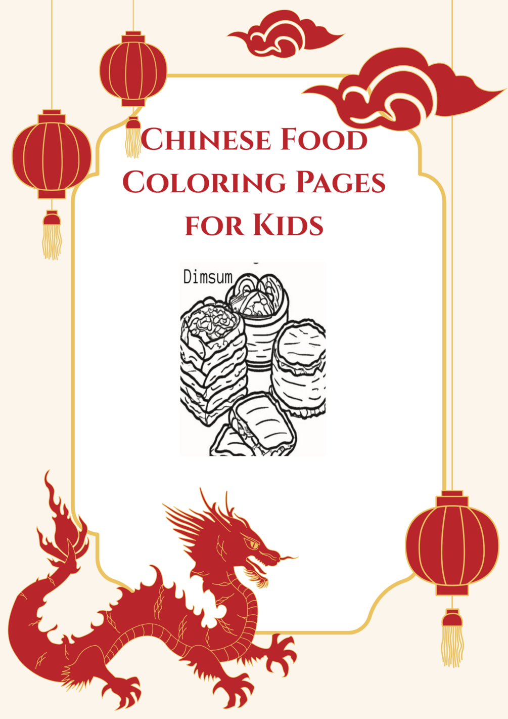 Chinese Food Coloring Book for Kids