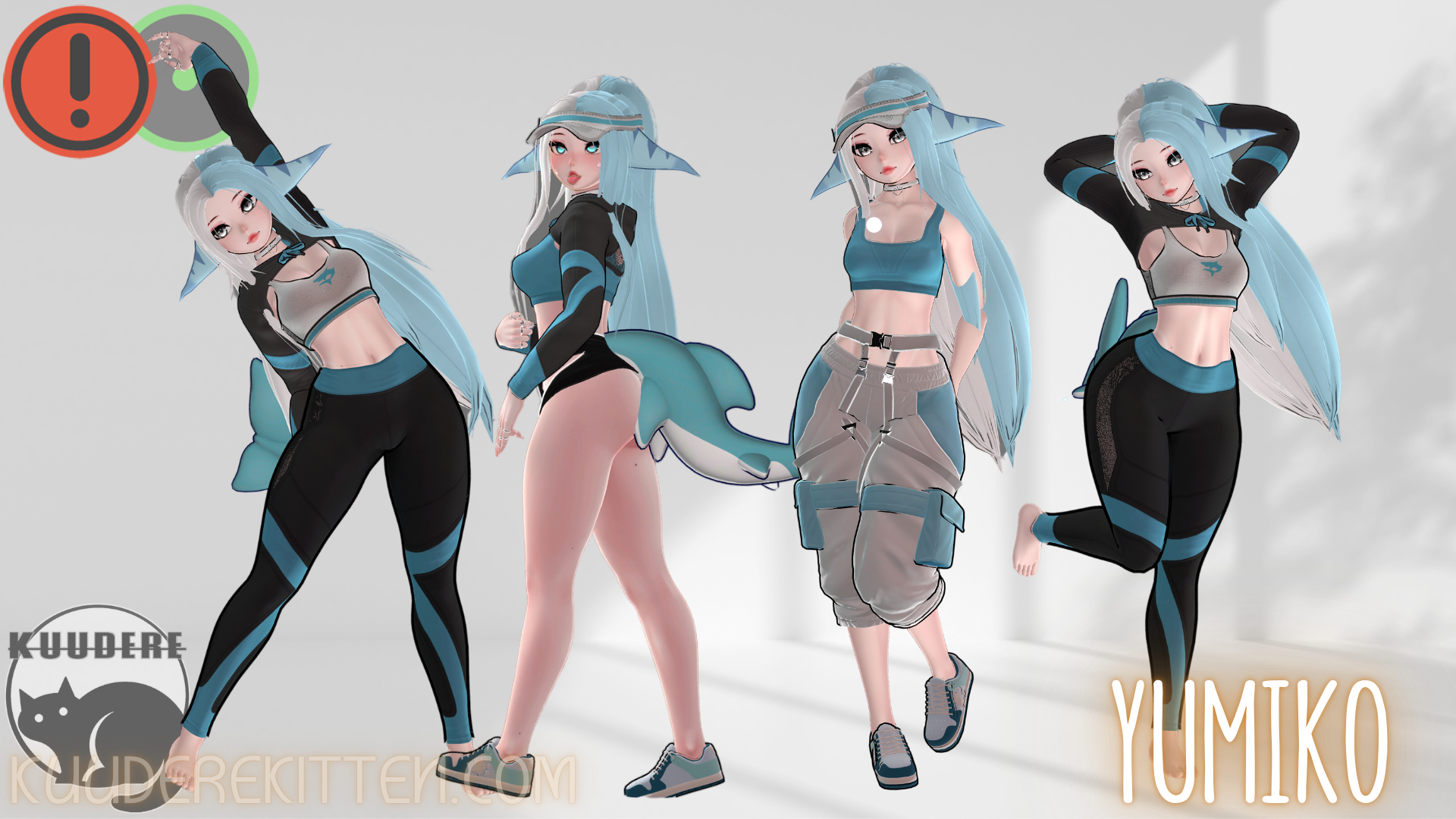 Yumiko Shark Girl Avatar [PC/QUEST][ OPTIMIZED][SPS][3.0][VRCHAT AVATAR]