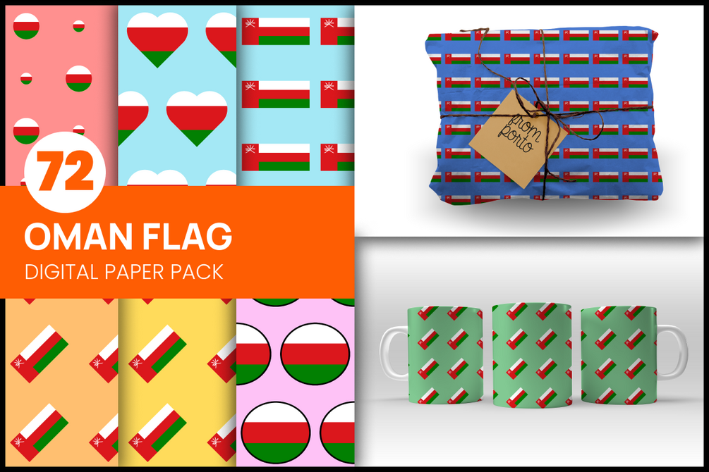 Oman Flag Seamless Patterns