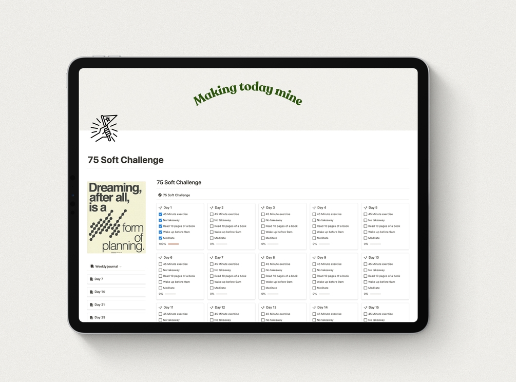 Notion 75 Soft Challenge Template