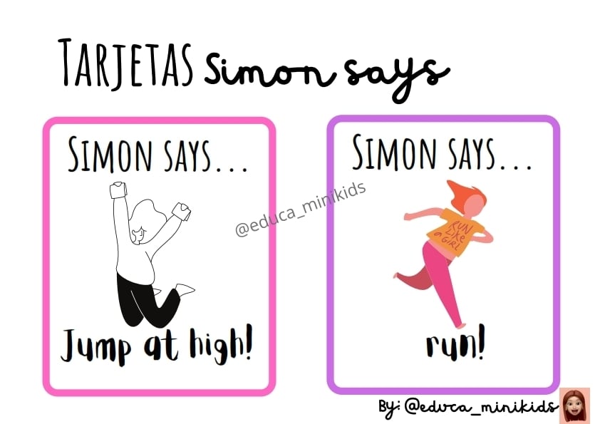 Tarjetas Simon Says