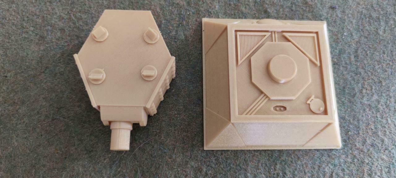 28mm sci-fi wargaming turrets optimized for FDM printers