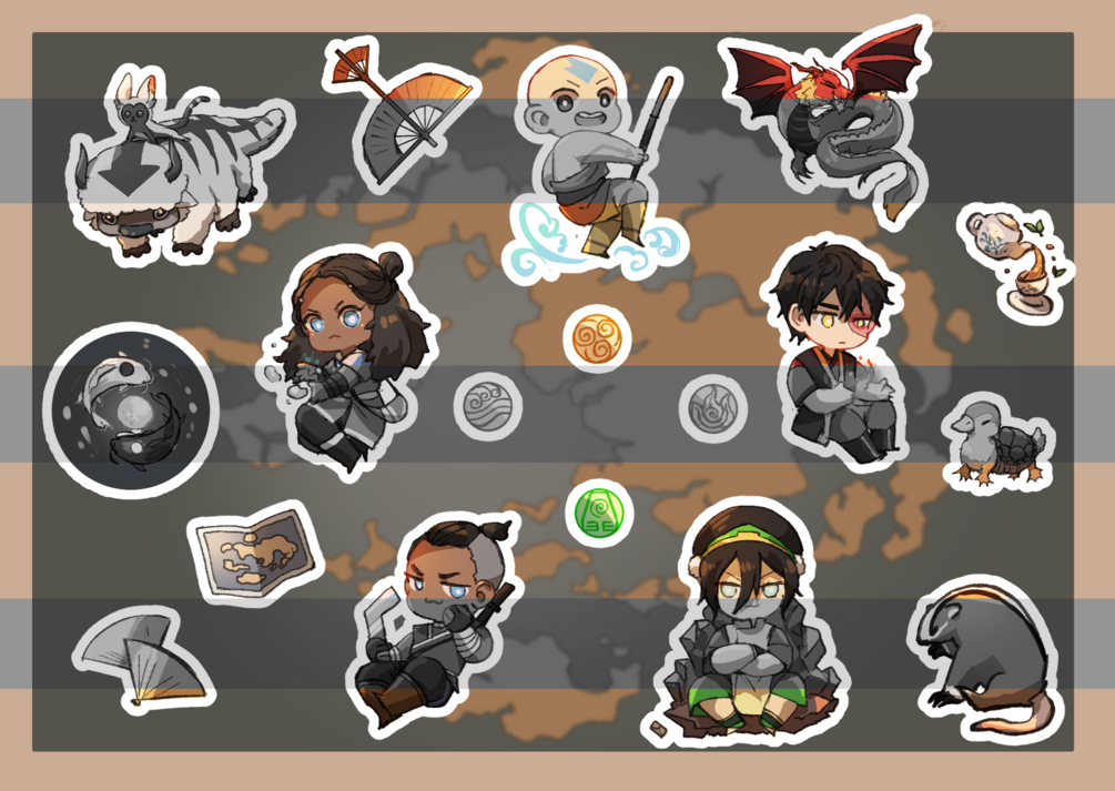 Sticker Sheets: A:TLA/Les Amis