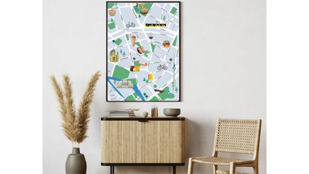 Printable Map of Berlin Mitte - Instant Download