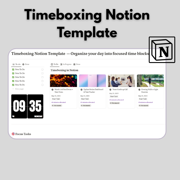 Timeboxing Notion Template