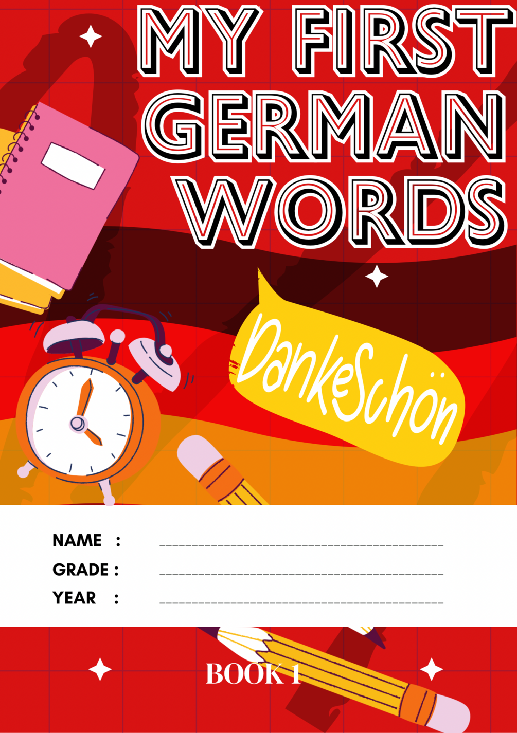My First German Words Book BOOK 1&2 - Editable Language Learning Template