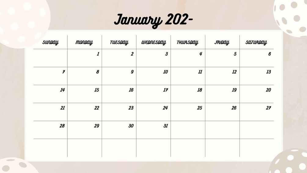 PML-Happy Dinking Calendar