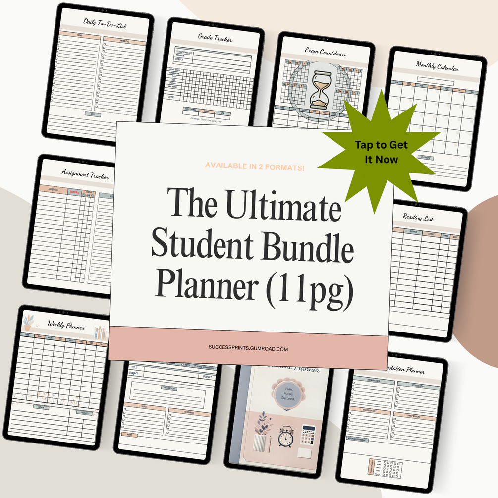 Student Success Planner – Ultimate Bundle (11 Pages) Available in 2 ...