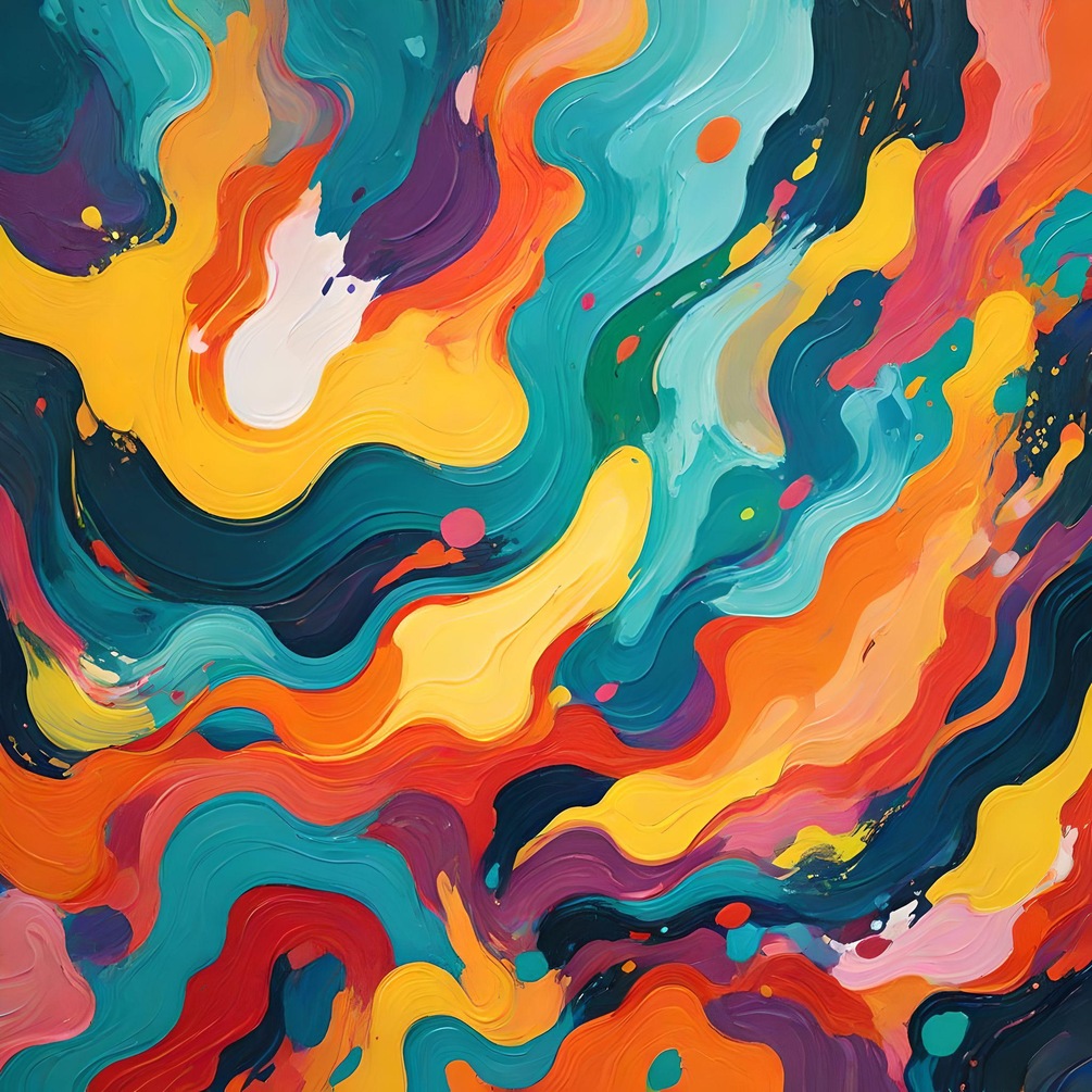 Vibrant Symphony - AI-Generated Abstract Art