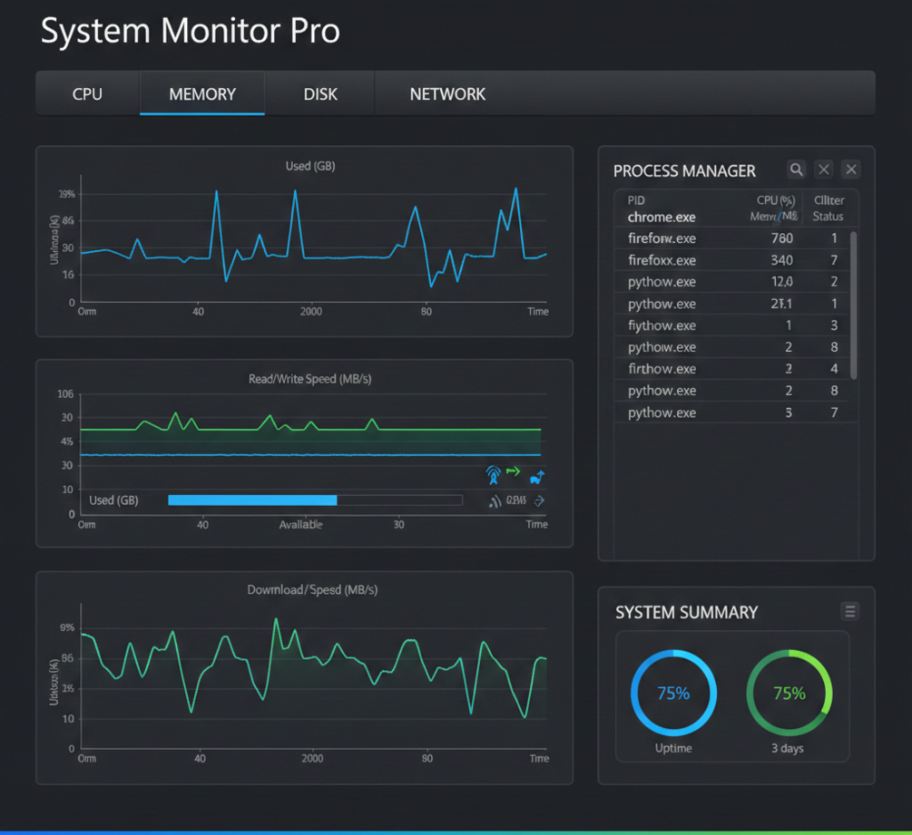 System Monitor Pro – Real-Time System Performance Dashboard
