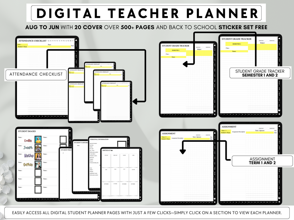 Digital Teacher Planner | GoodNotes, Notability & ZoomNotes Compatible