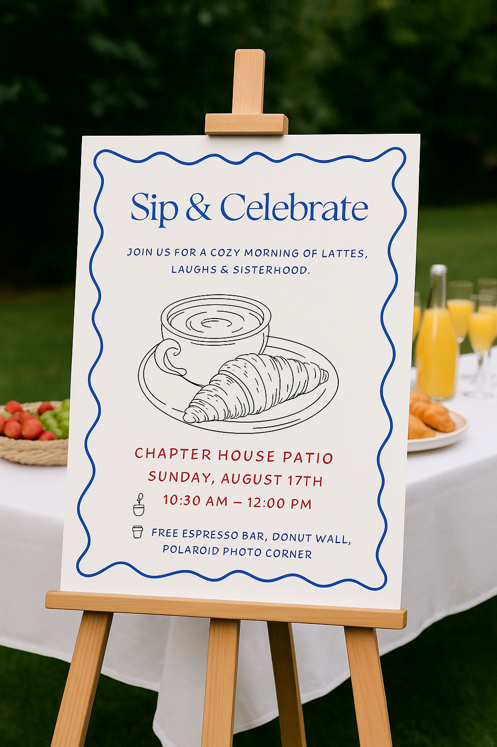 Sip & Celebrate - Sorority Event Flyer Canva Template