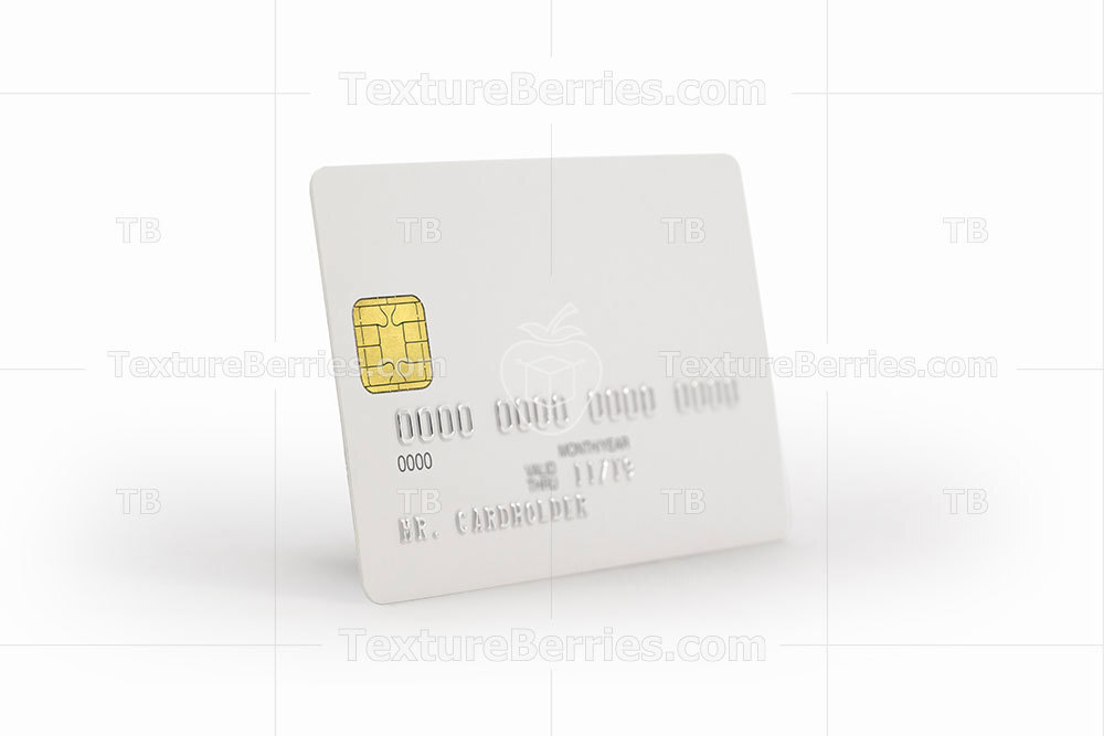 White credit card with shadow, template for branding, clipping path