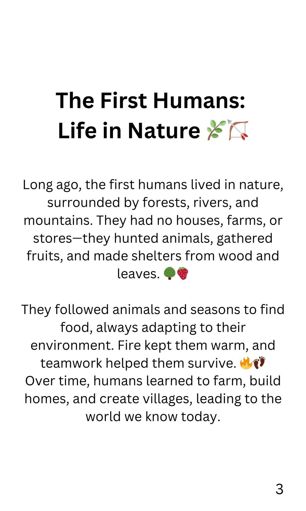 Educational Children Coloring Book -The first humans