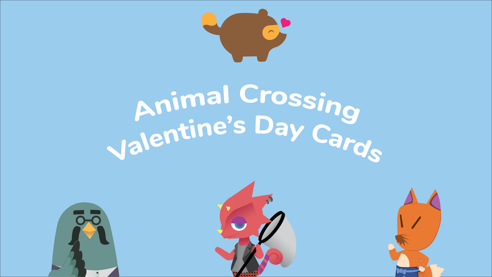 Animal Crossing Valentine's Cards