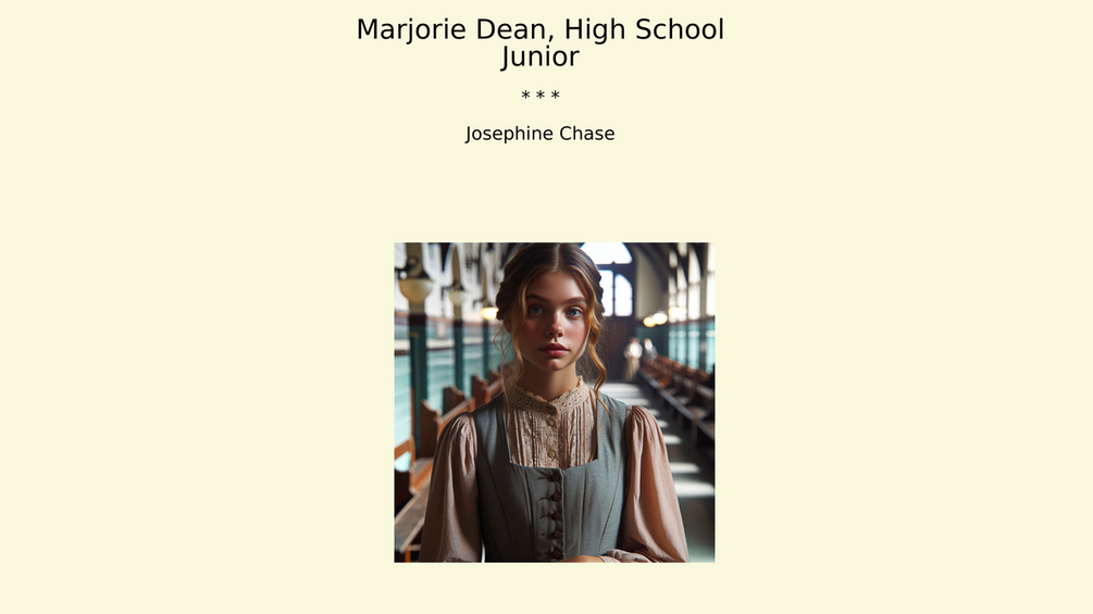Marjorie Dean, High School Junior
