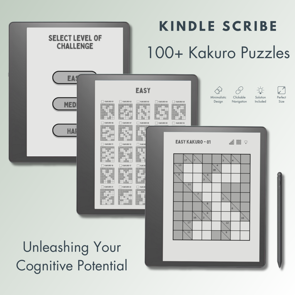 Kindle Scribe Kakuro - Unleash Your Cognitive Potential With This 100 ...