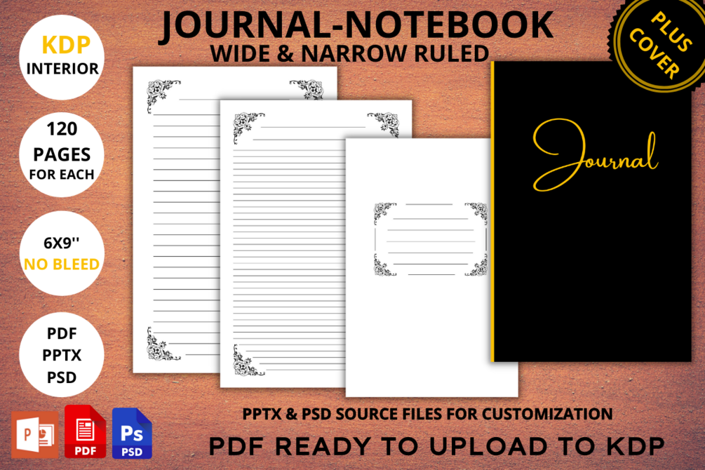 Lined Journal V1 - KDP interior + Cover
