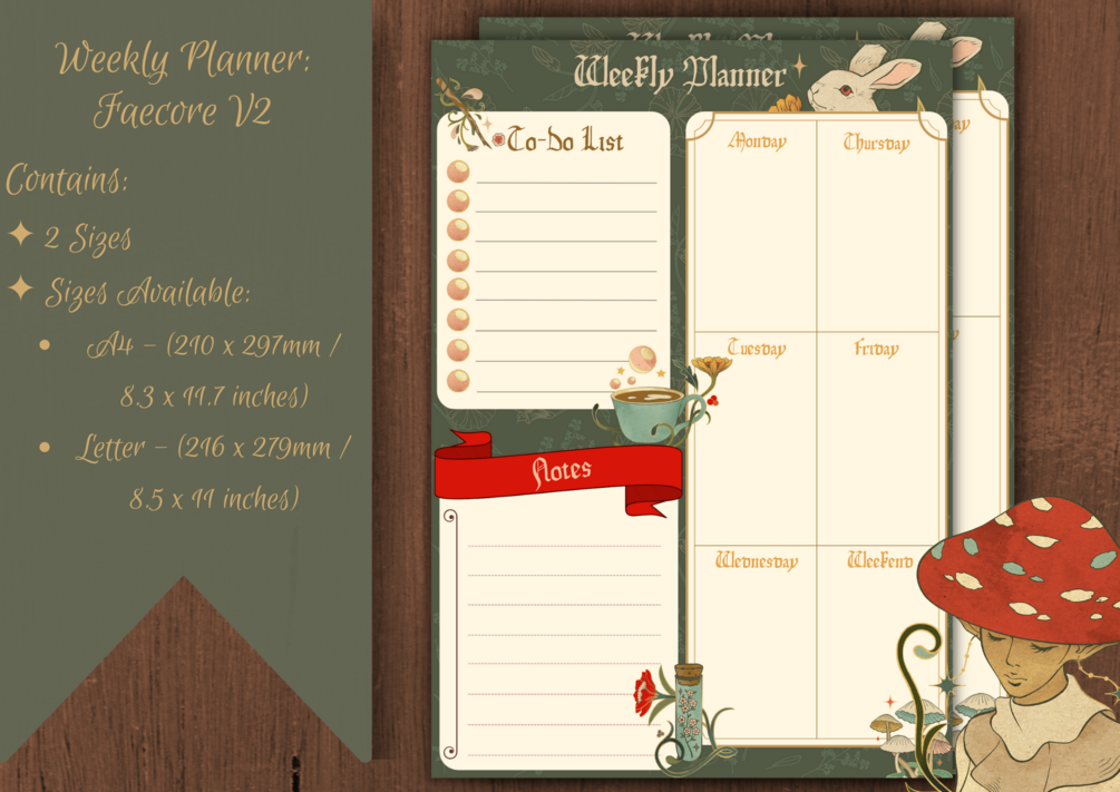 Weekly Planner: Faecore V2