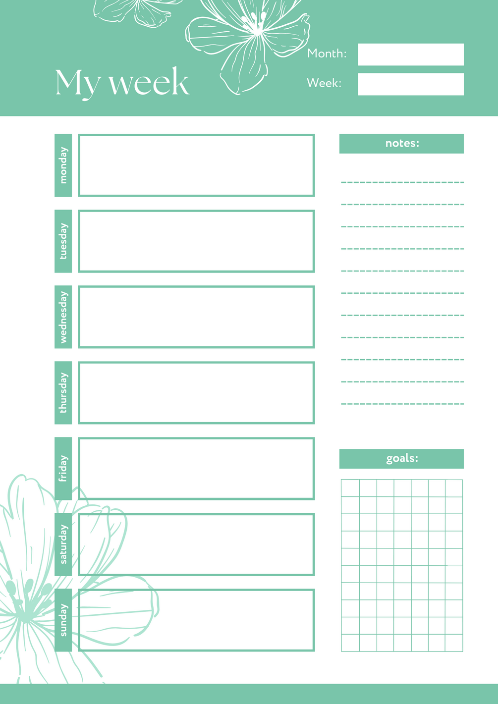 Simple Minimalist Weekly Planner