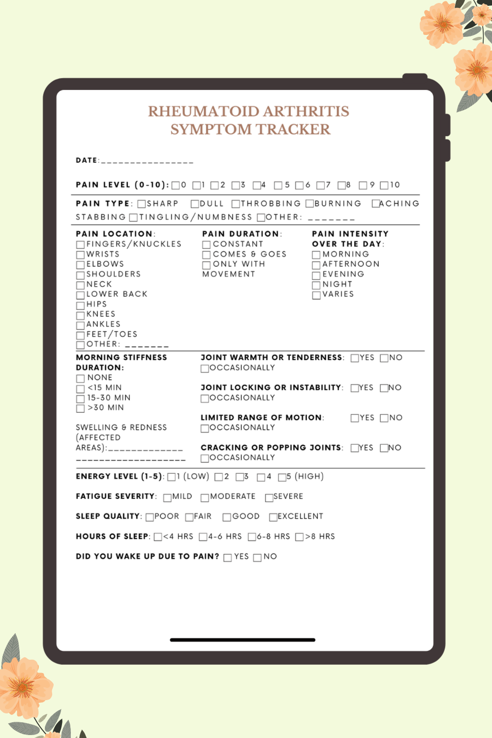 Rheumatoid Arthritis Symptom Tracker – Simple & Effective Way to ...