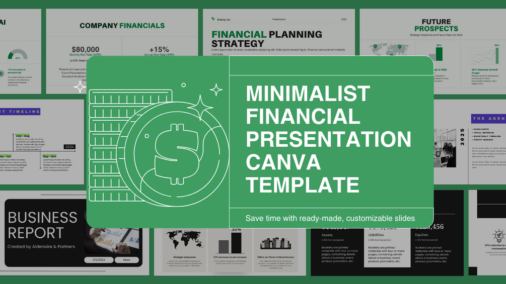 Minimalist Financial Presentation Canva Template Design