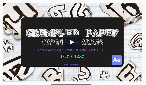 Crumpled Paper Typeface Maker After Effects Project File