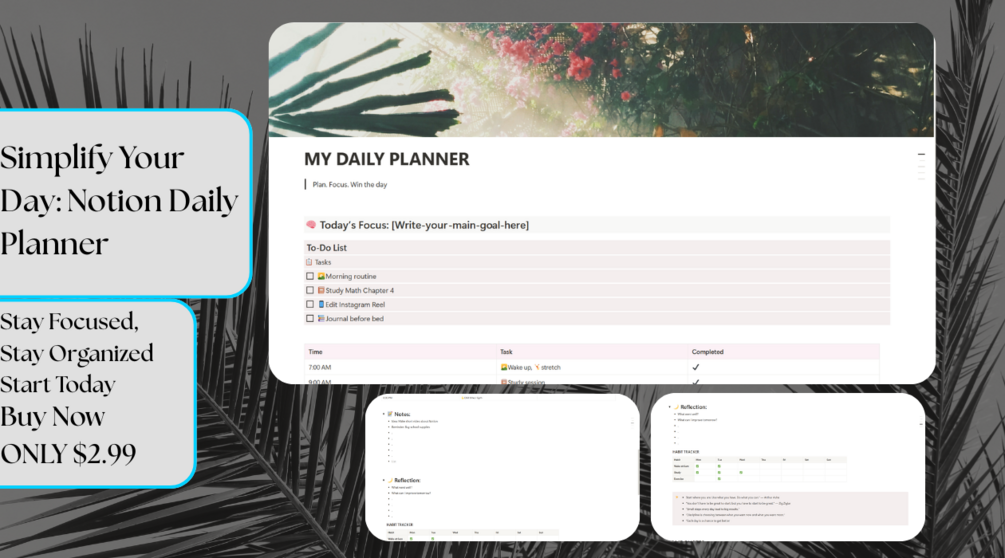 Daily Planner for Notion Minimalistic/Morden [To-Do Lists, Habit ...