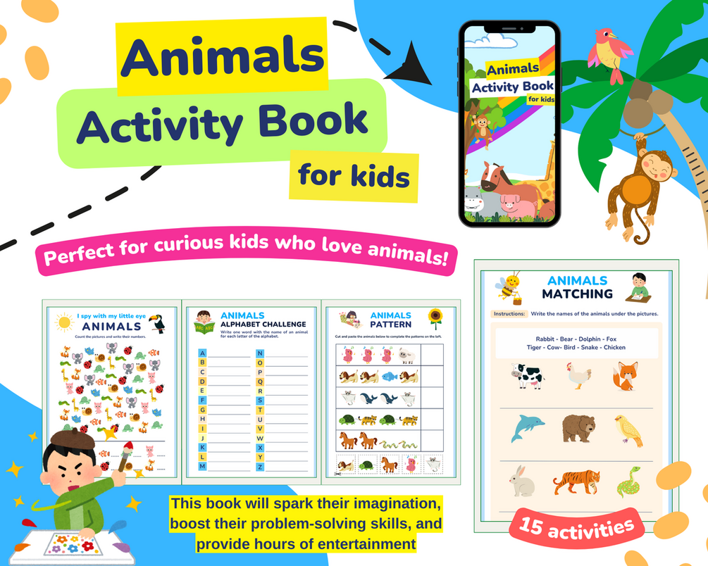 Animals Activity Book for Kids