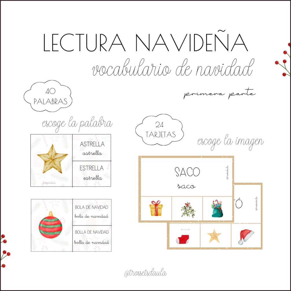 LECTURA NAVIDEÑA: 1-Lectura de palabras