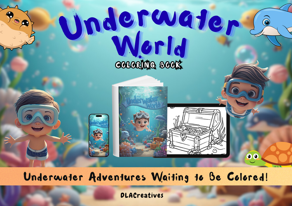 DLACREATIVES: Underwater World Coloring Book