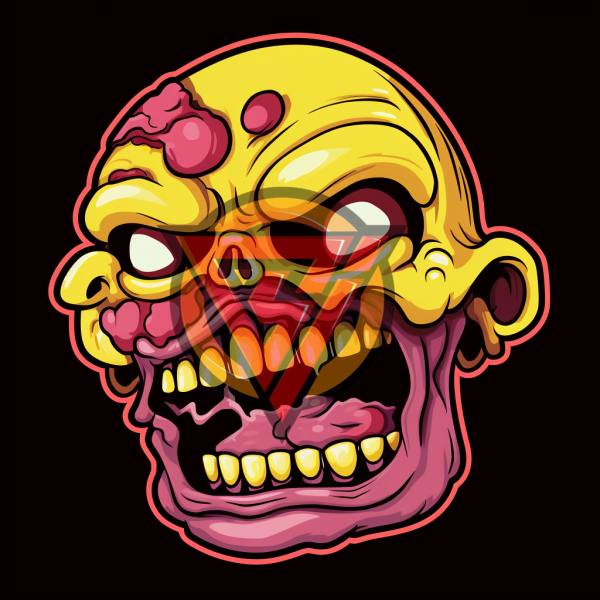 Undead Nightmare: Premium Zombie Skull Vector Art
