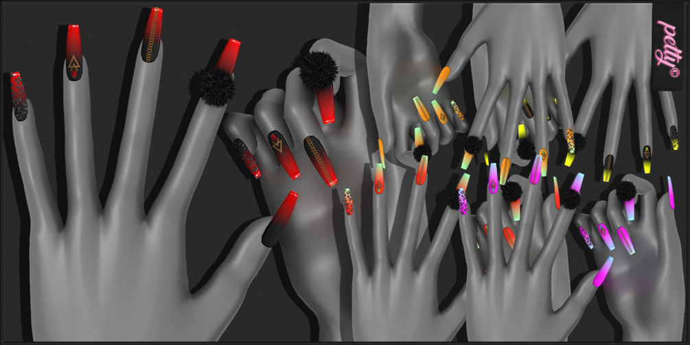 28 ꒰ა 🎀 ໒꒱ SUMMER NAILS | VRCHAT 3D GAME ASSET
