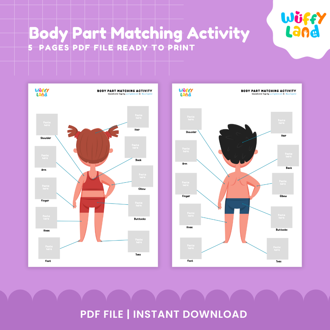 Body Part Matching Activity, Body Part for Kids, Toddler Busy Book ...