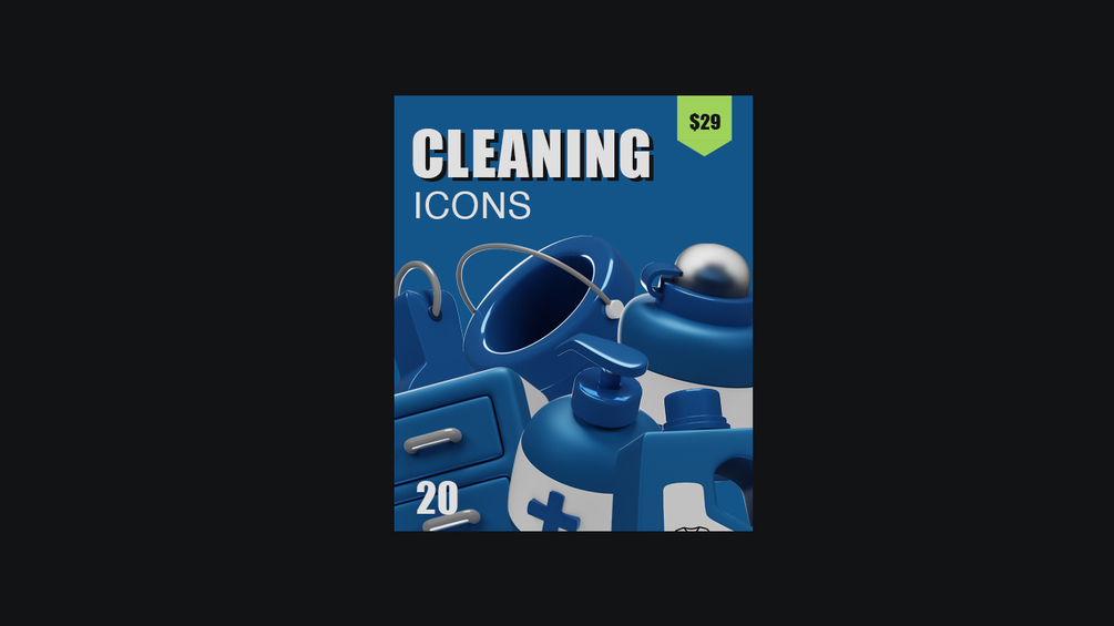 3D Cleaning Icons