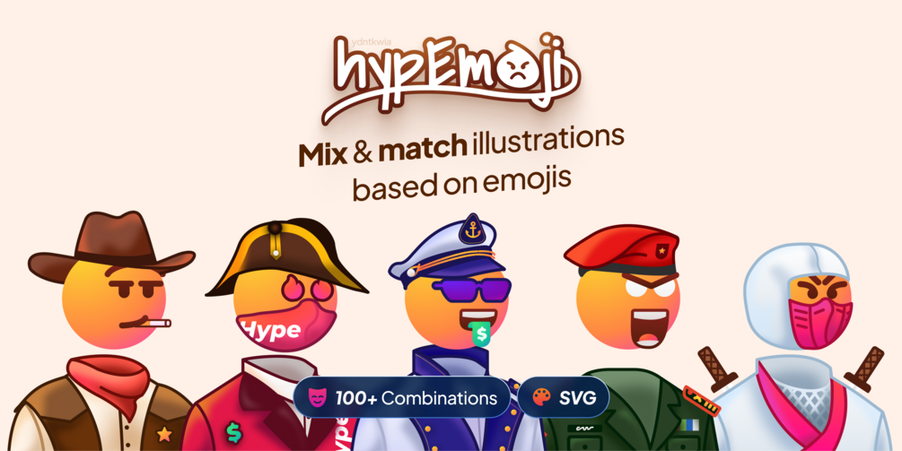 [Freebie] HYPEMOJI - Mix & Match Illustration based on emojis