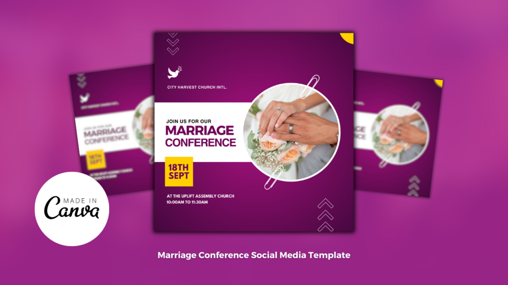 Marriage Conference Premium Canva social media template