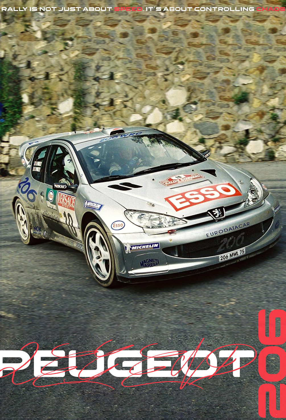 High Res. Poster Of a Golden Era Car Peugeot 206 Rally EDITION Poster ...