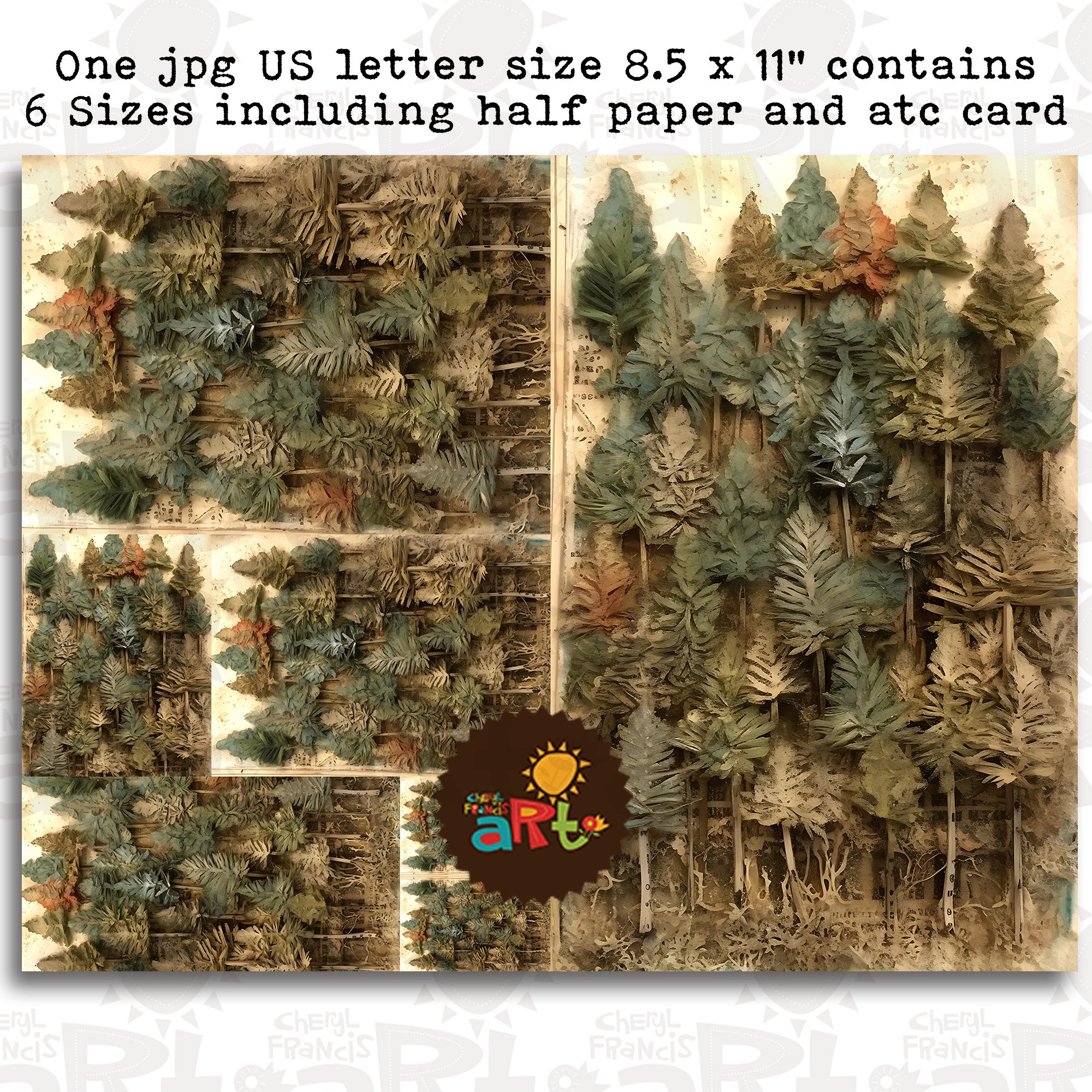 Forest No.182 Printable Junk Journal Various Size Paper for Book Making ...